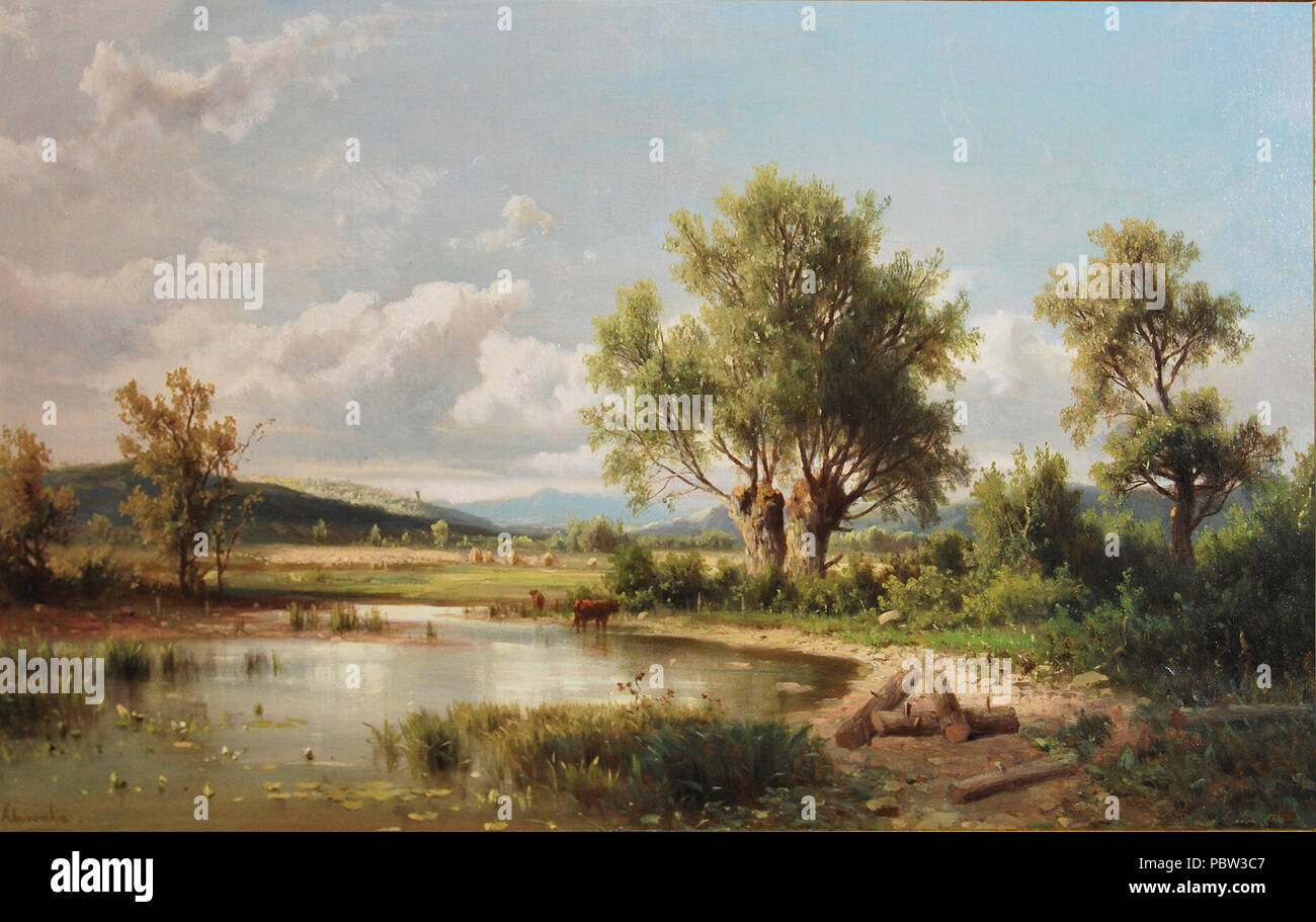 Adolf Chwala (1836-1900) - U řeky Stock Photo - Alamy