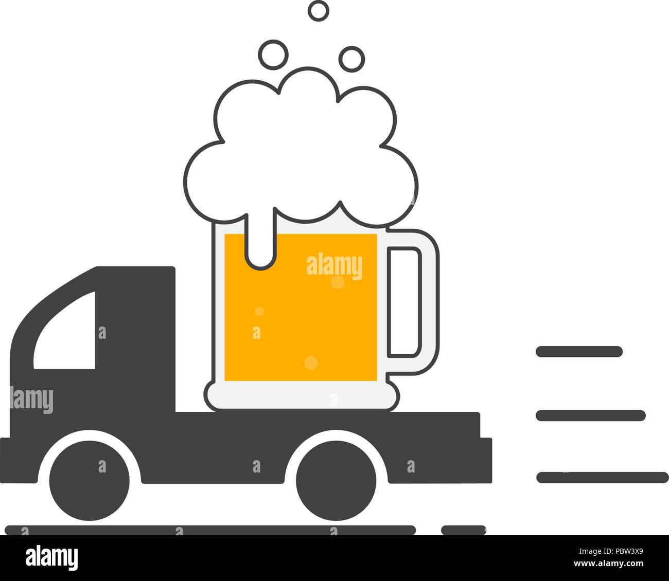 Beer Delivery. Symbol Template Logo. Isolated vector illustration Stock ...