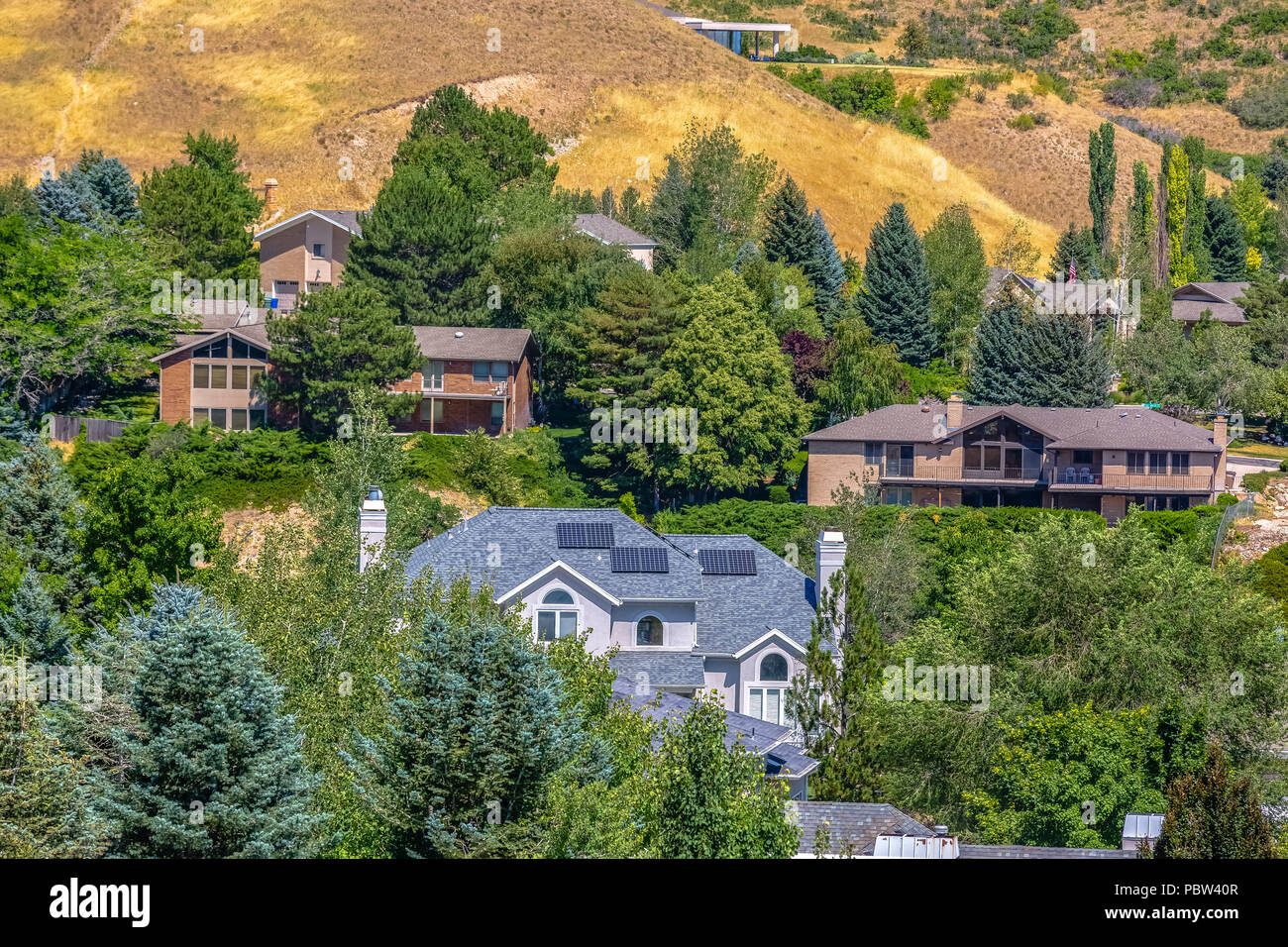 Salt Lake homes on hill near downtown Stock Photo - Alamy