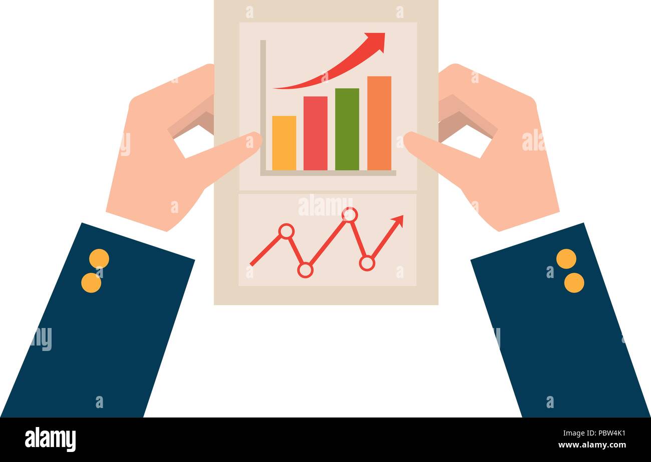 hands with financial document vector illustration design Stock Vector ...