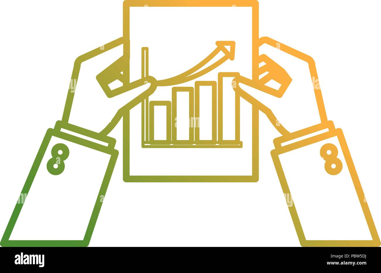hands with financial document vector illustration design Stock Vector ...
