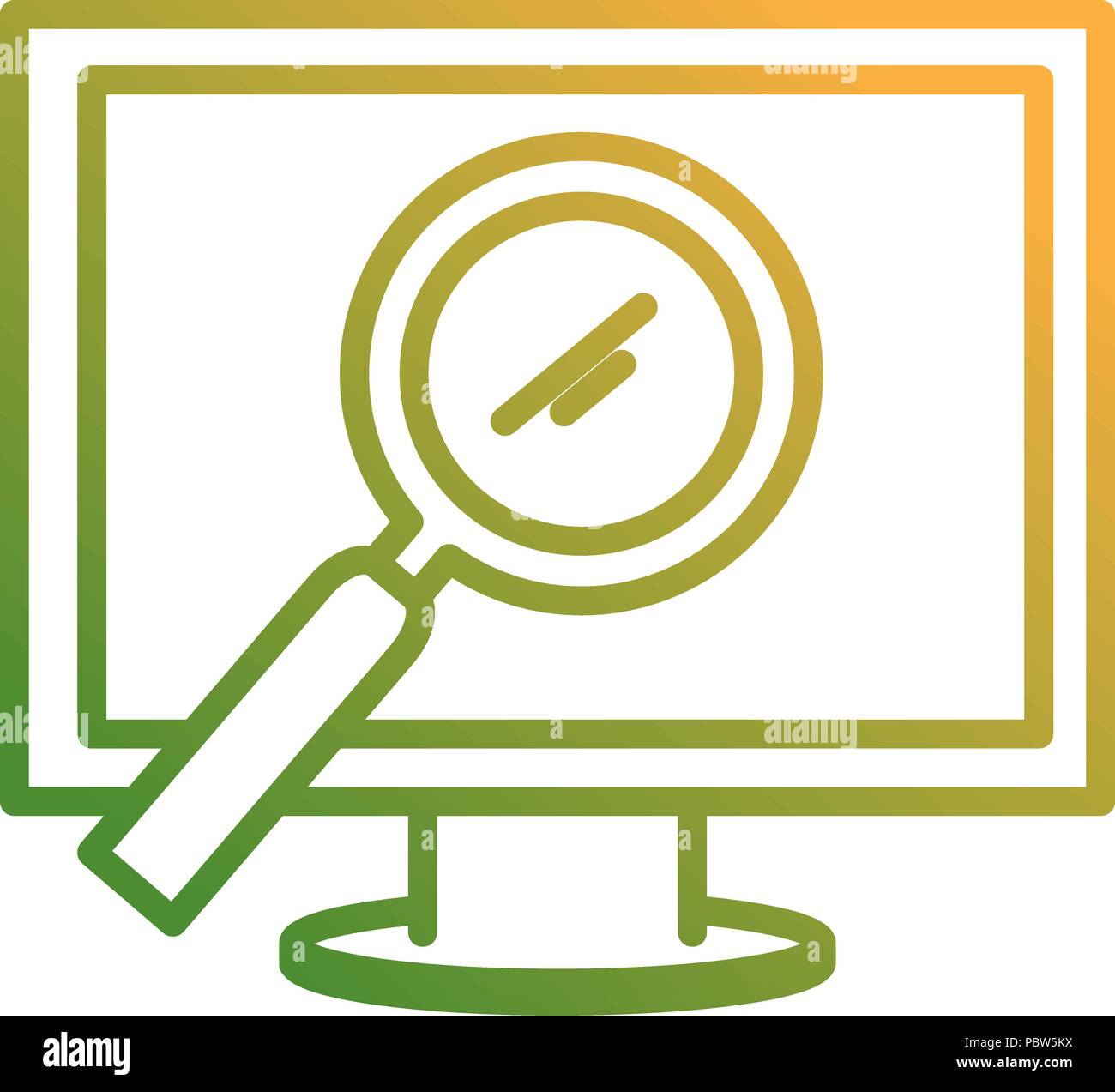 computer display with magnifying glass vector illustration design Stock ...
