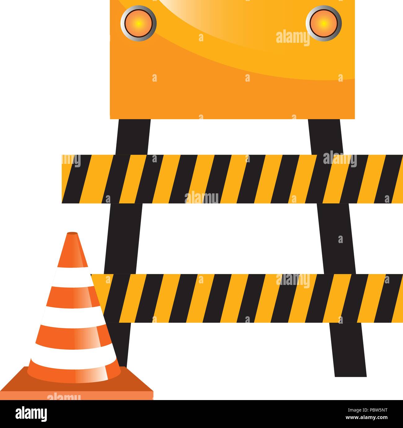 construction barricade fence with cone vector illustration design Stock ...