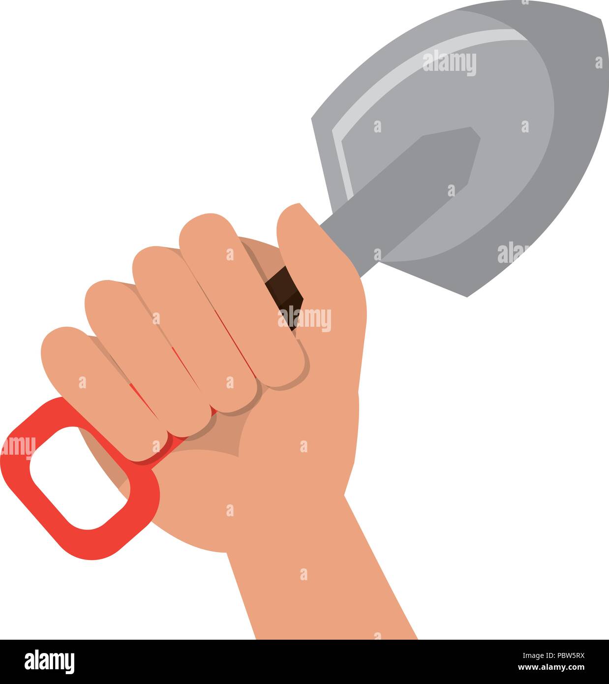 hand with shovel tool vector illustration design Stock Vector Image ...