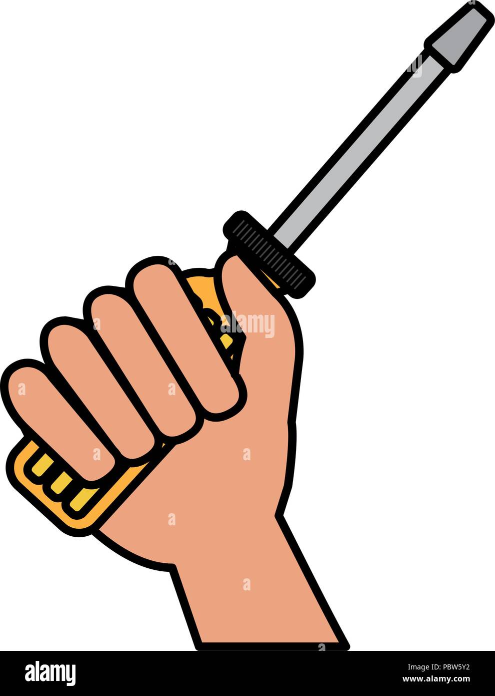 hand with screwdriver tool vector illustration design Stock Vector ...