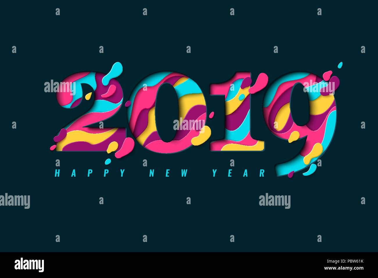 2019 Happy New Year paper cut banner Stock Vector Image & Art - Alamy