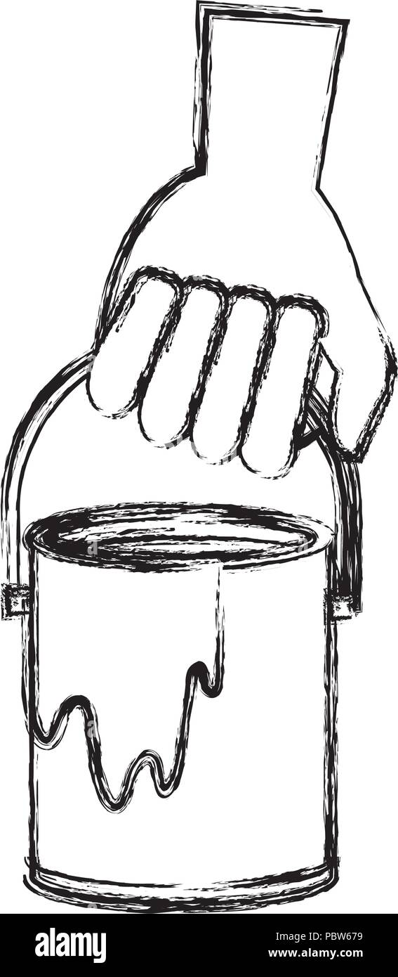 hand with paint pot vector illustration design Stock Vector Image & Art ...