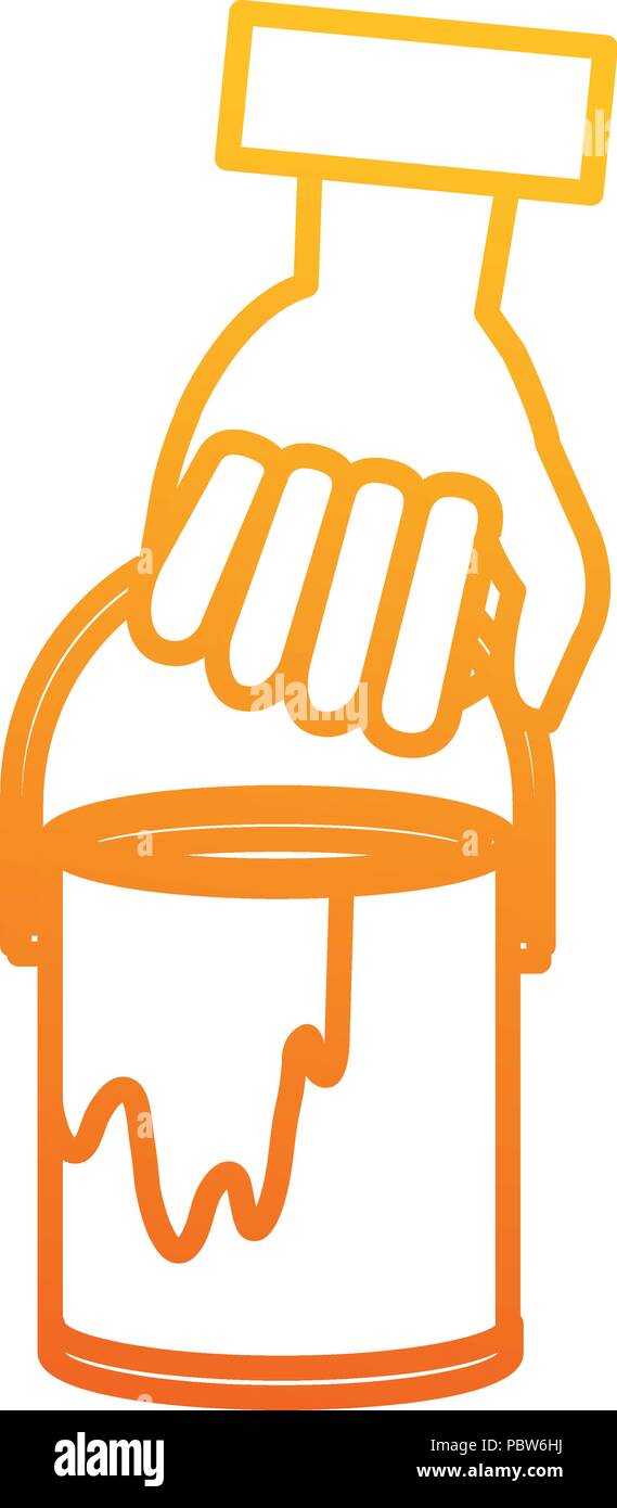 hand with paint pot vector illustration design Stock Vector Image & Art ...