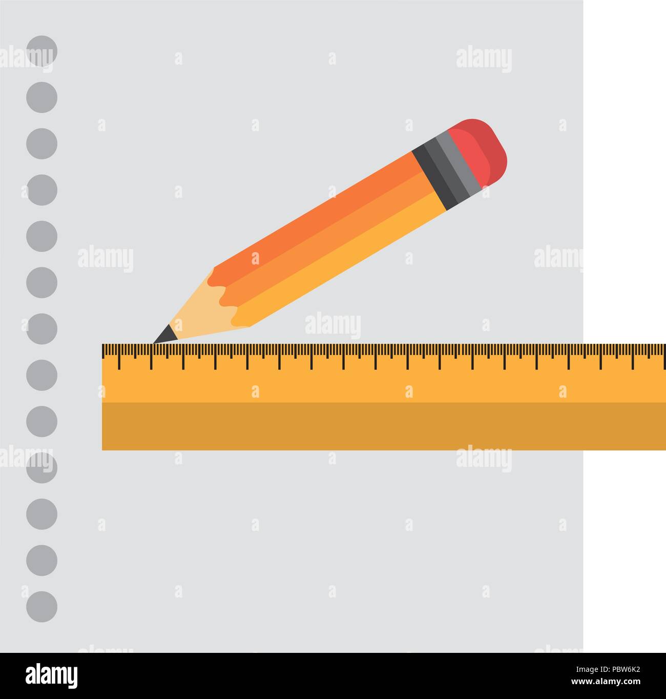 school rule with pencil and paper sheet vector illustration design ...