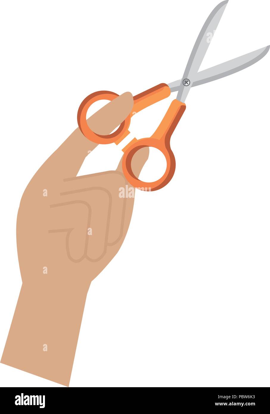 hand cutting with scissors vector illustration design Stock Vector ...