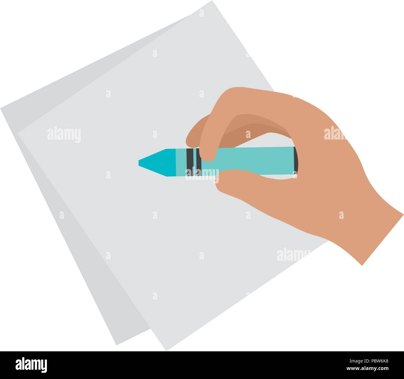 hand writing with crayon in notebook sheet vector illustration design ...