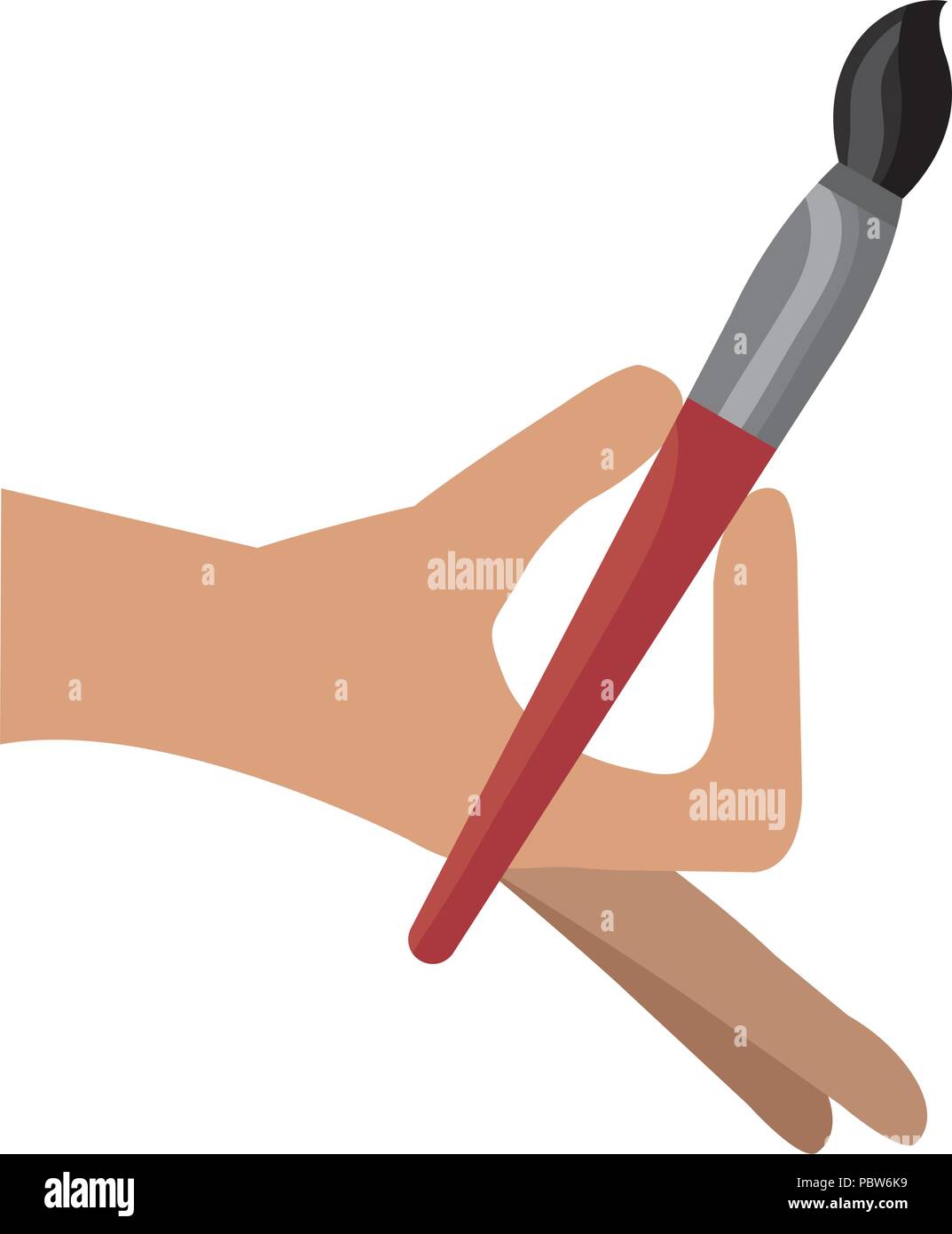 hand painting with brush vector illustration design Stock Vector Image ...
