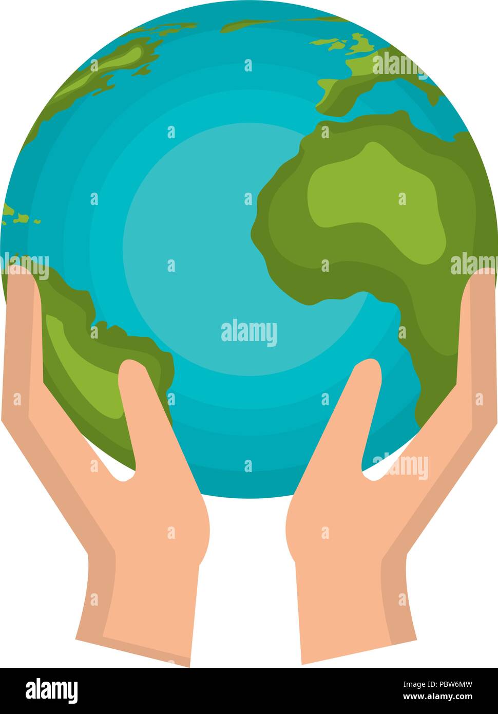 hands with world planet vector illustration design Stock Vector Image ...