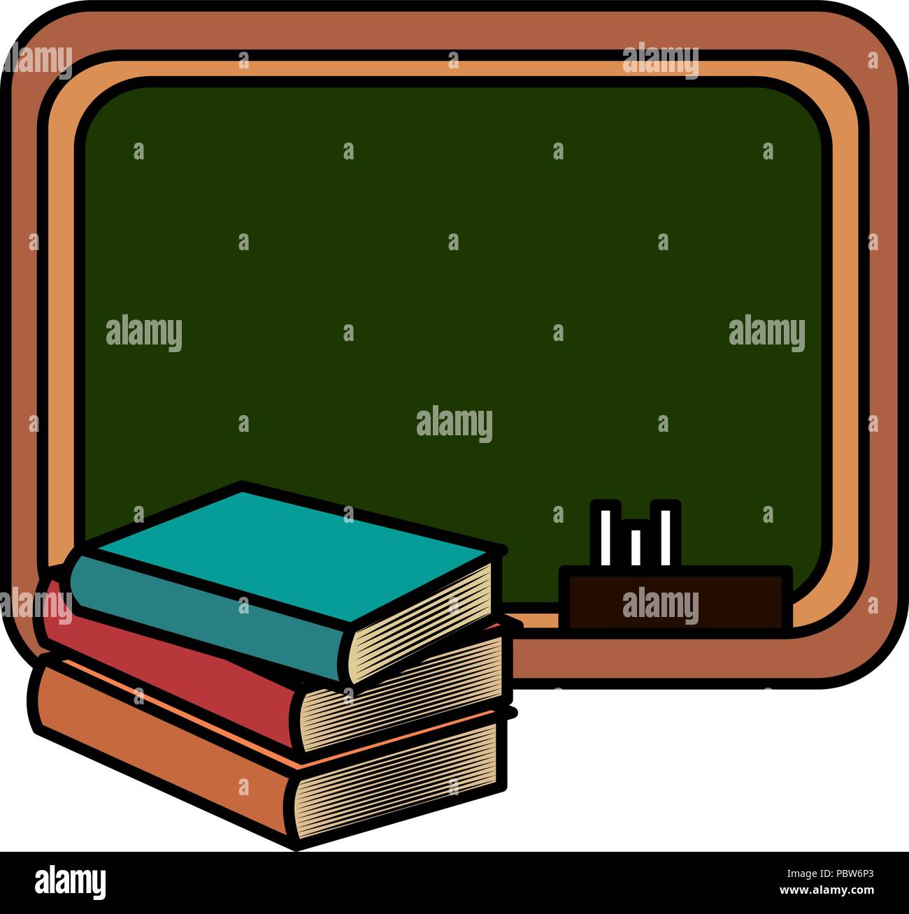 pile text books with chalkboard Stock Vector Image & Art - Alamy