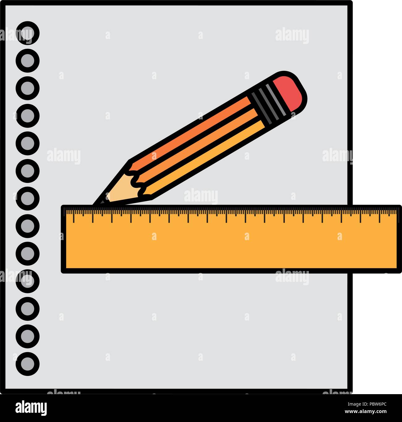 school rule with pencil and paper sheet Stock Vector Image & Art - Alamy