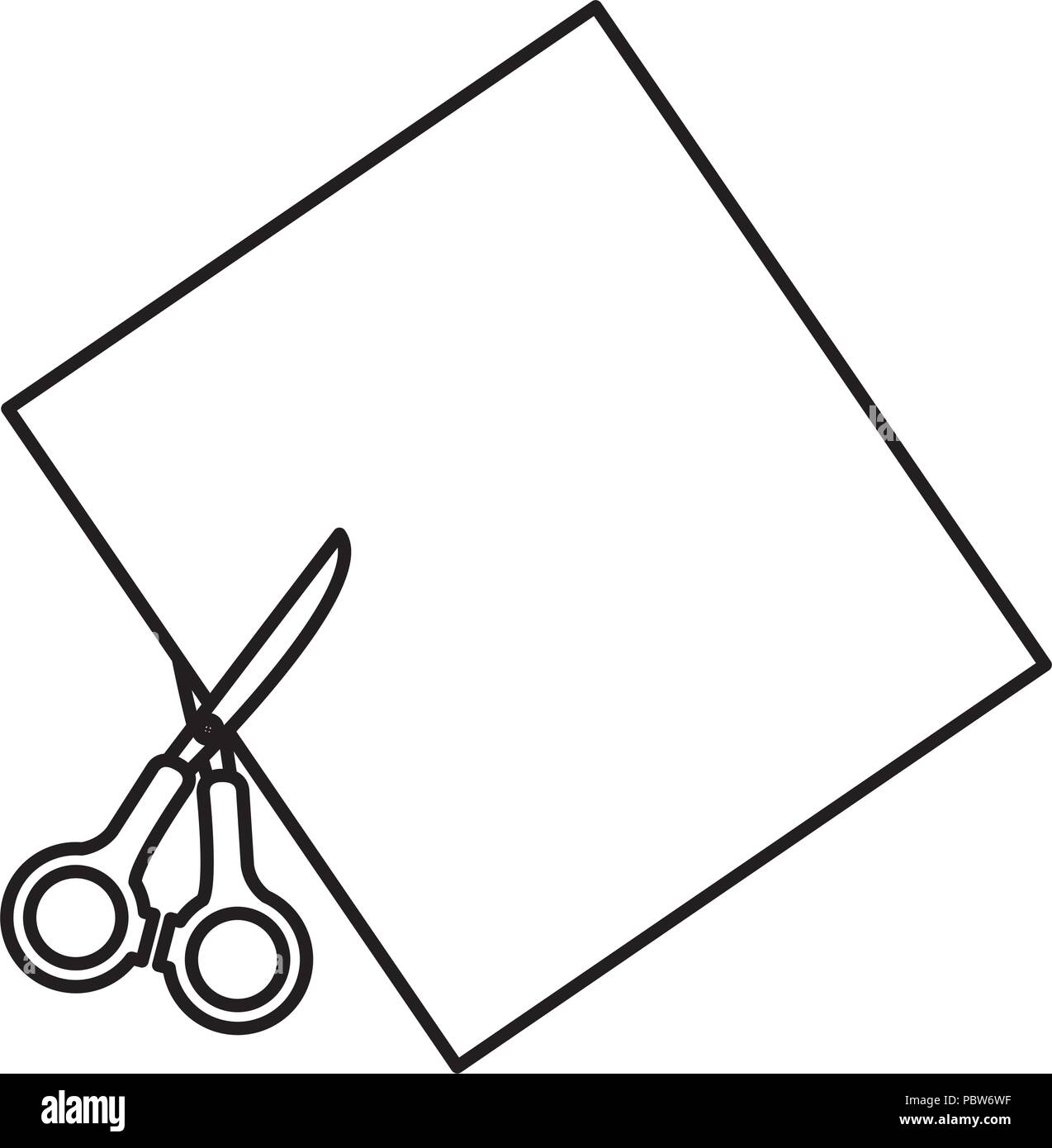 notebook paper sheet with scissors Stock Vector Image & Art - Alamy