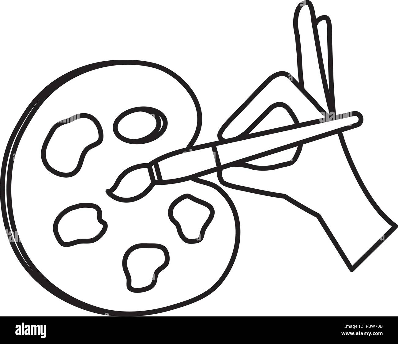 hand painting with brush and pallette Stock Vector Image & Art - Alamy