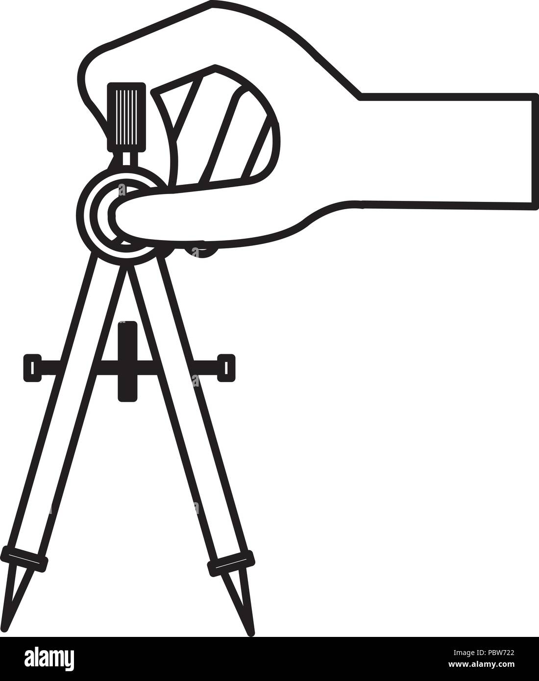 hand with compass icon Stock Vector Image & Art - Alamy