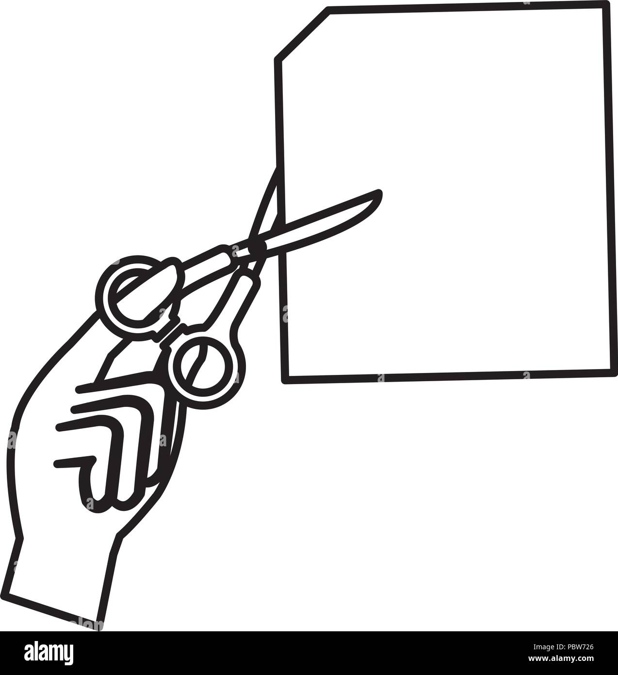 hand cutting notebook sheet with scissors Stock Vector Image & Art - Alamy