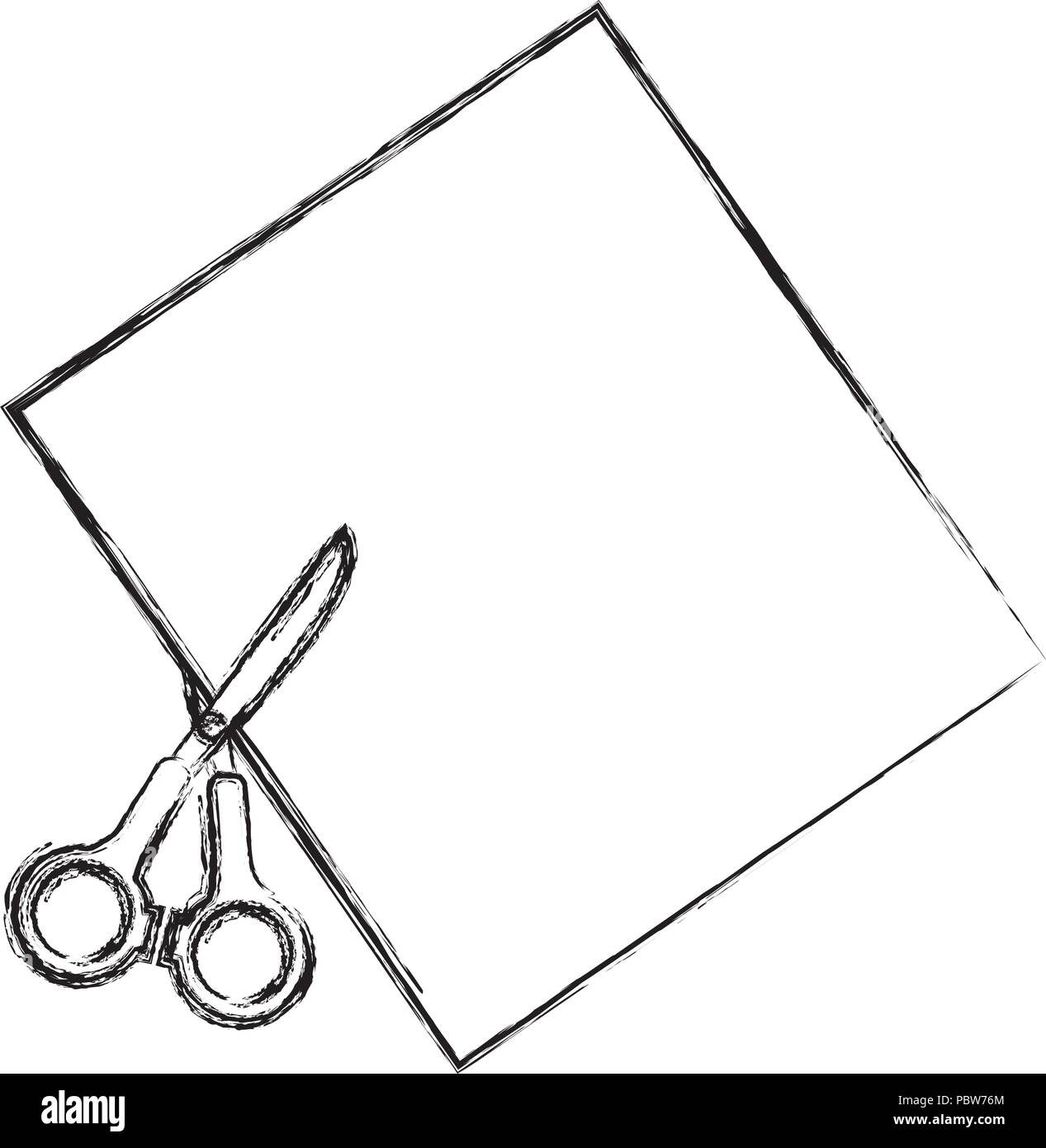 notebook paper sheet with scissors Stock Vector Image & Art - Alamy