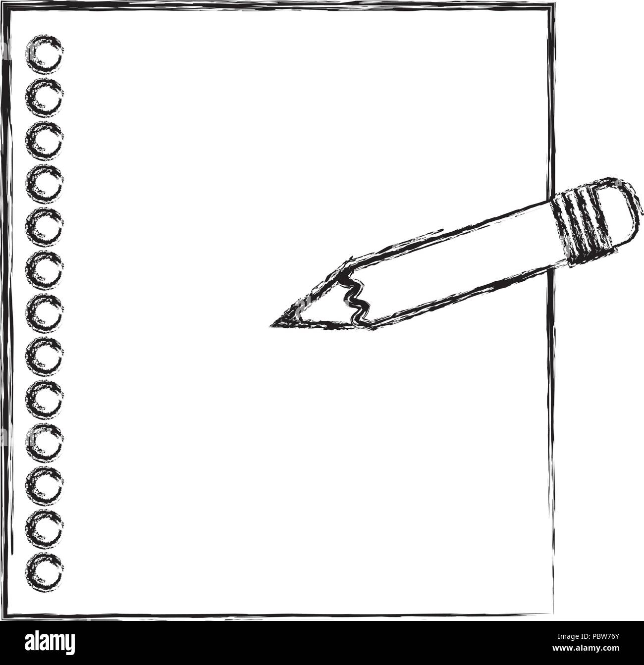 notebook paper sheet with pencil Stock Vector Image & Art - Alamy