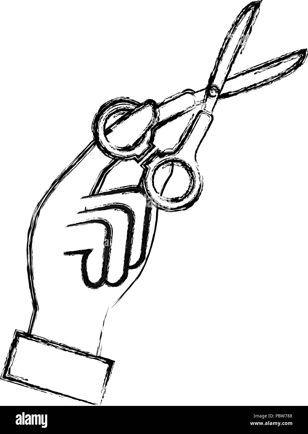 hand cutting with scissors Stock Vector Image & Art - Alamy