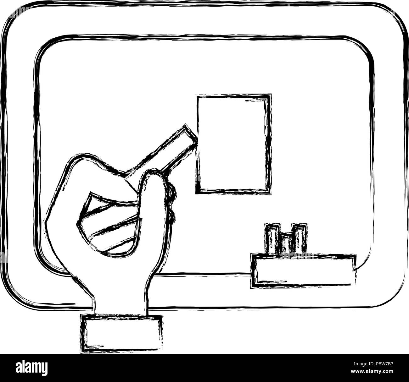 hand drawing in chalkboard with chalk Stock Vector Image & Art - Alamy