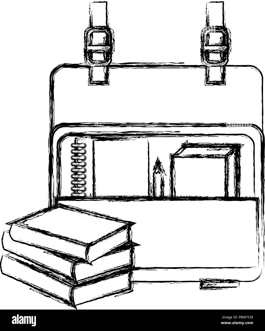 School bag books Black and White Stock Photos & Images - Alamy