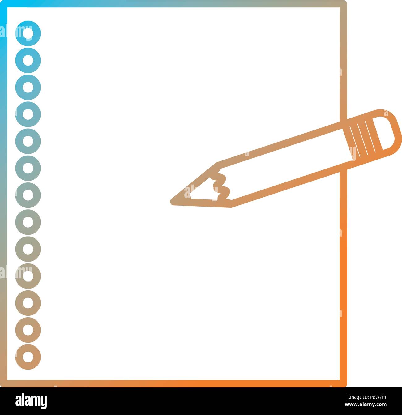 notebook paper sheet with pencil Stock Vector Image & Art - Alamy