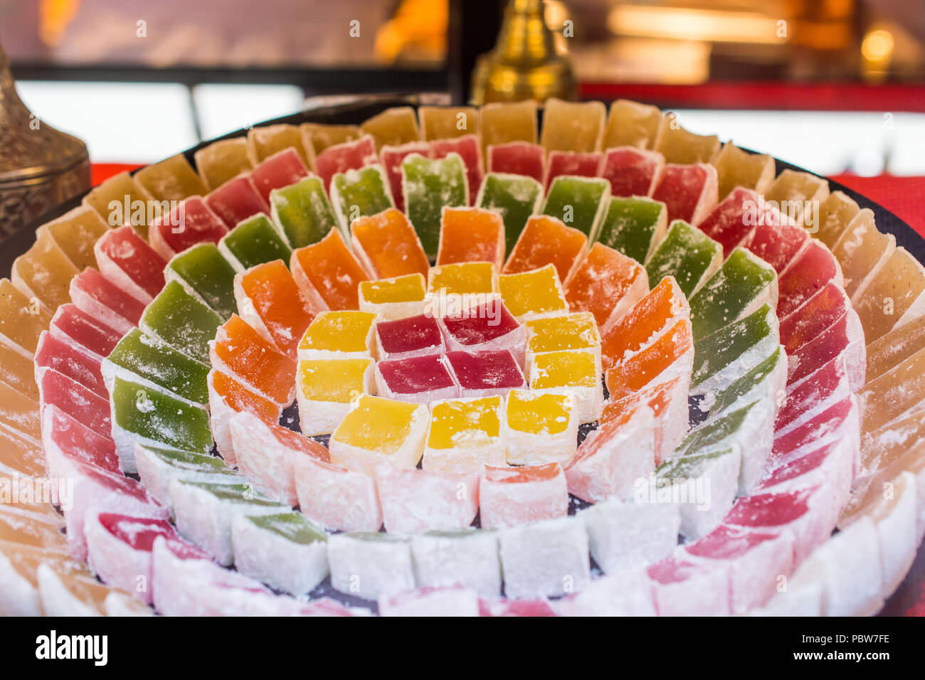Load of traditional turkish delight lokum candy Stock Photo - Alamy