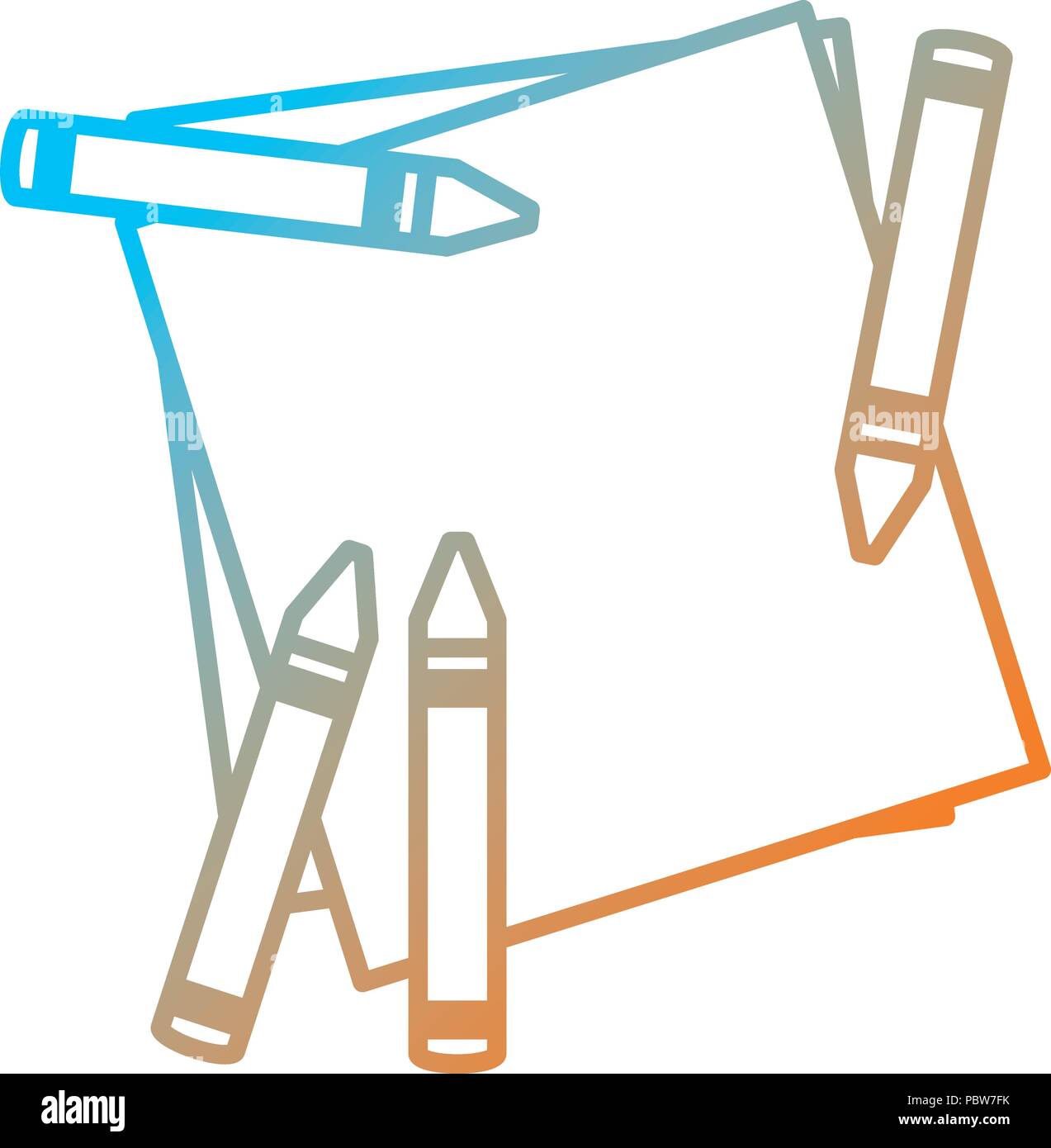 notebook paper sheet with crayons Stock Vector Image & Art - Alamy