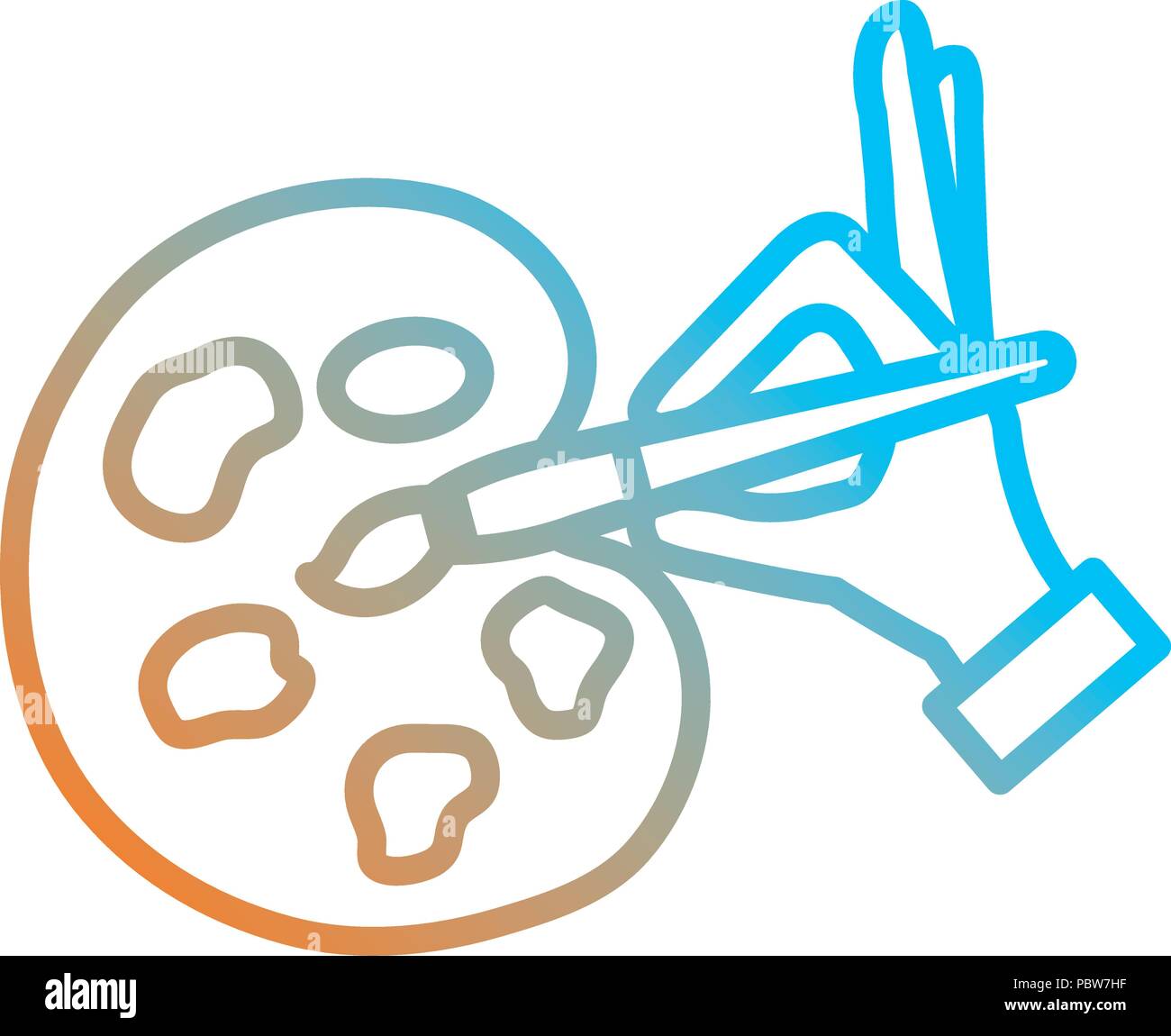 hand painting with brush and pallette Stock Vector Image & Art - Alamy