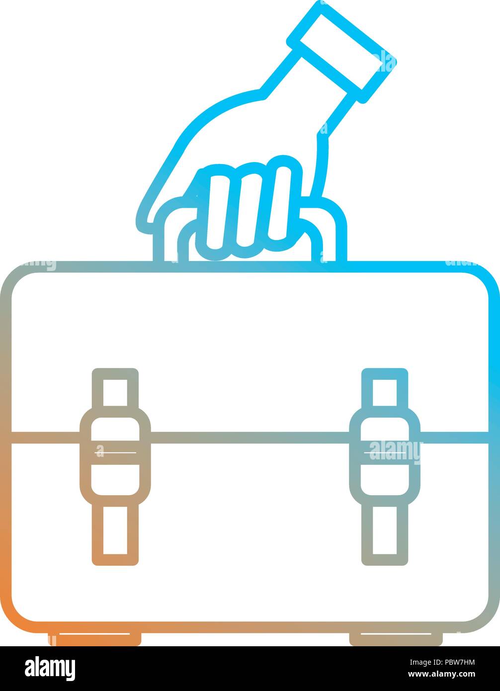 Hand lifting backpack Stock Vector Images - Alamy