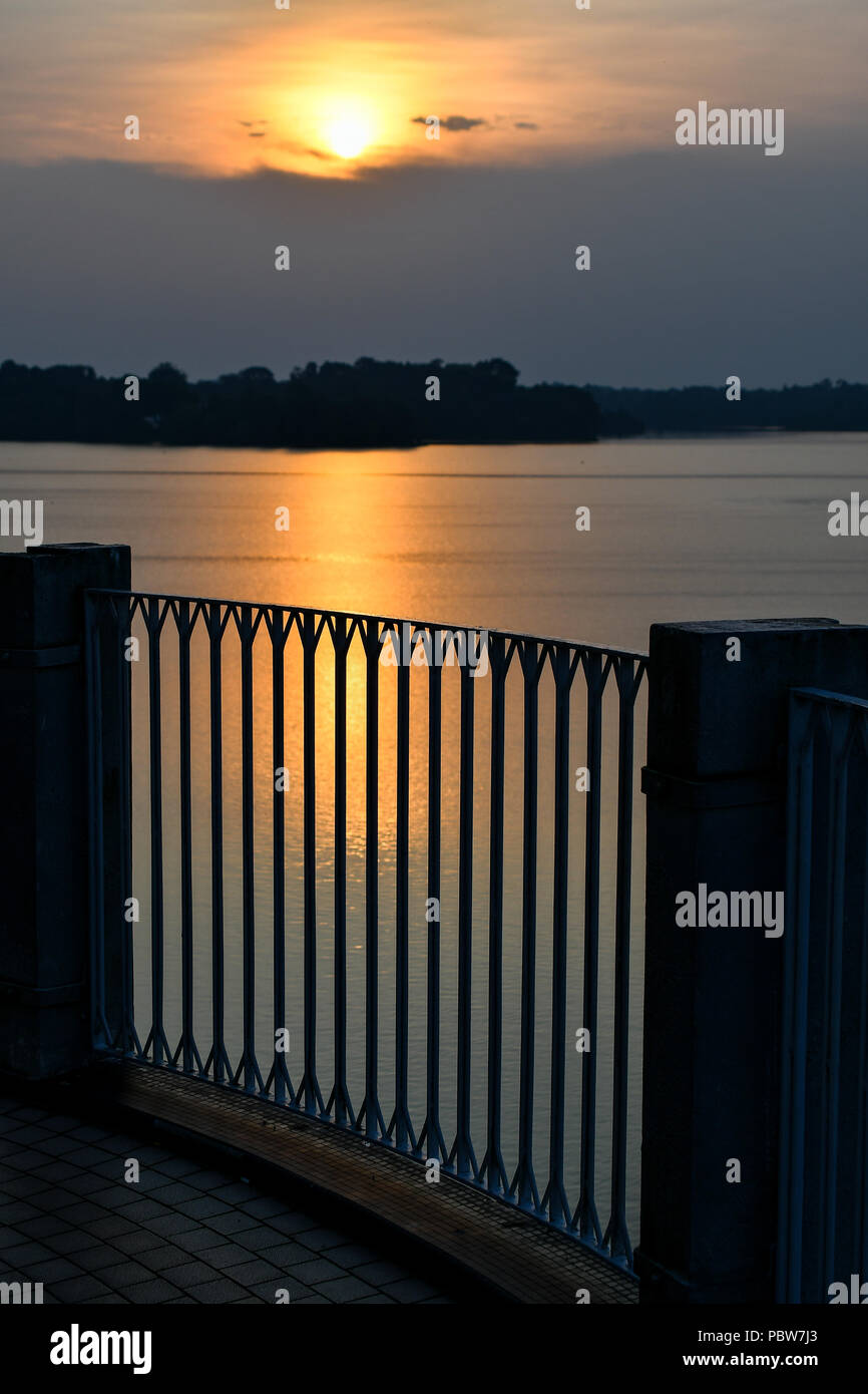 sunset water balcony Stock Photo - Alamy