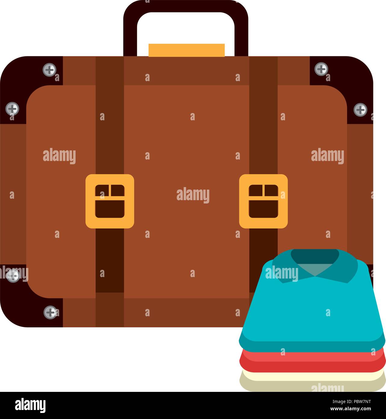 suitcase travel with clothes Stock Vector Image & Art - Alamy