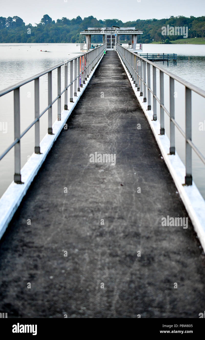 lake reflection cement bridge Stock Photo - Alamy