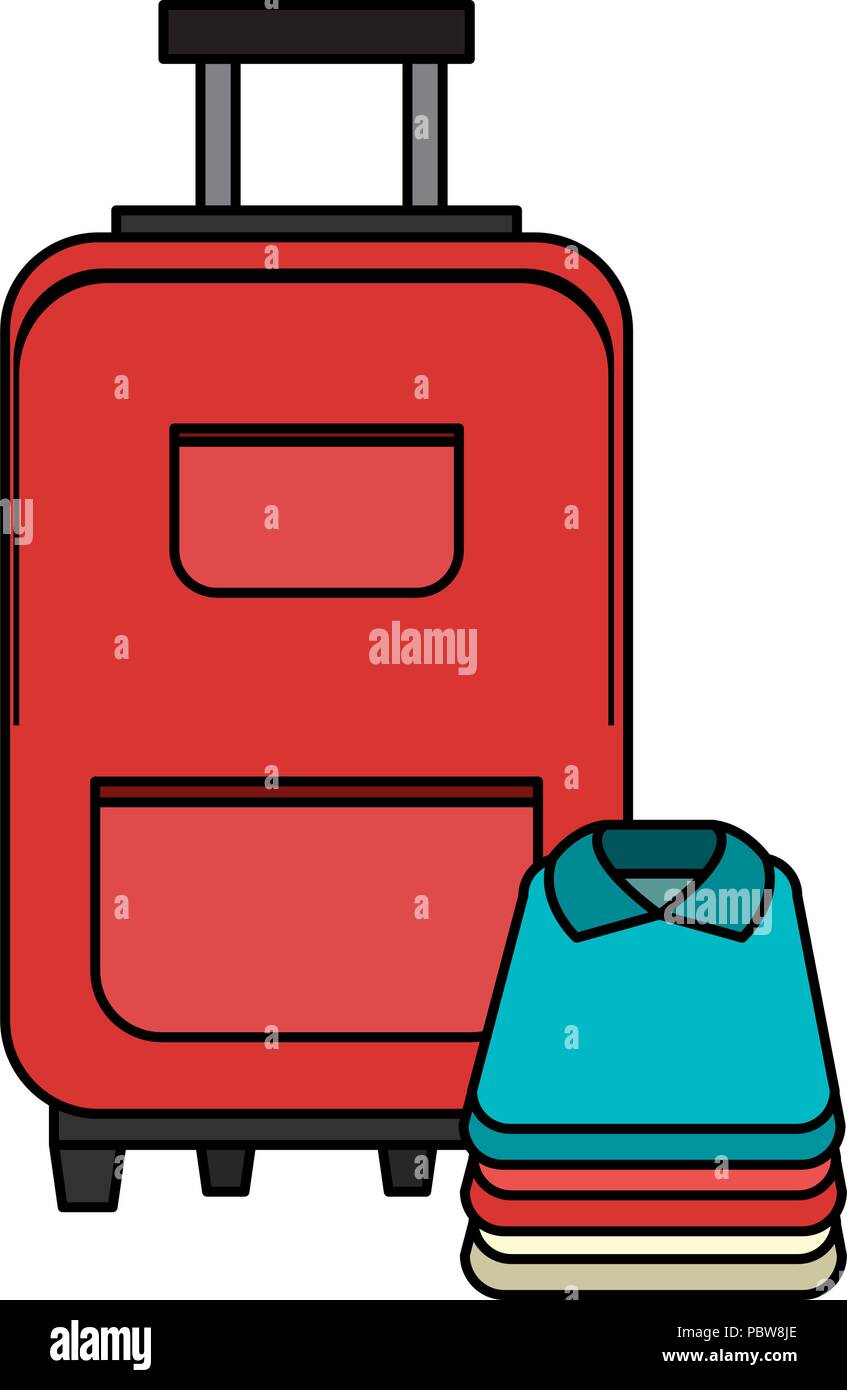 suitcase travel with clothes Stock Vector Image & Art - Alamy