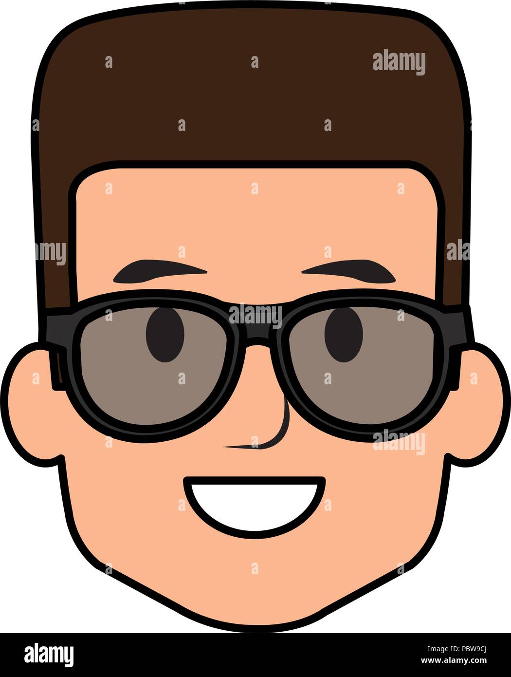 young boy with glasses Stock Vector Image & Art - Alamy