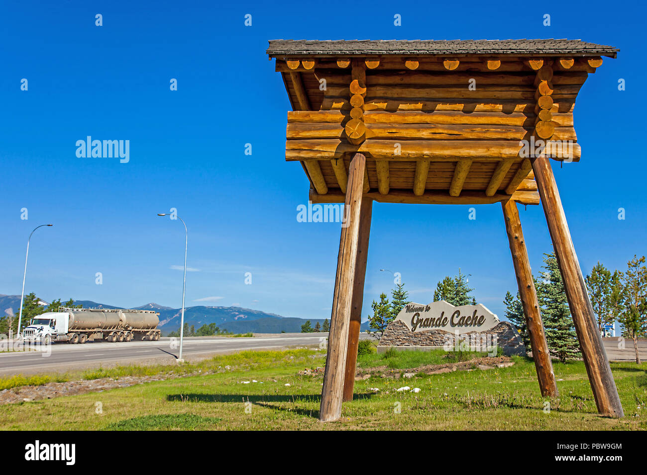 The town sign in Grande Cache Canada Stock Photo - Alamy