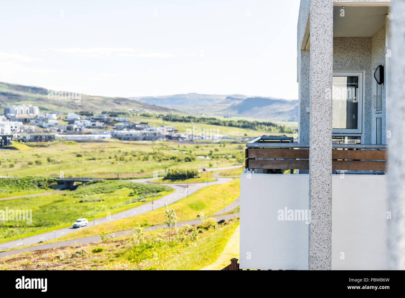 Cityscape or skyline of modern suburbs residential neighborhood ...