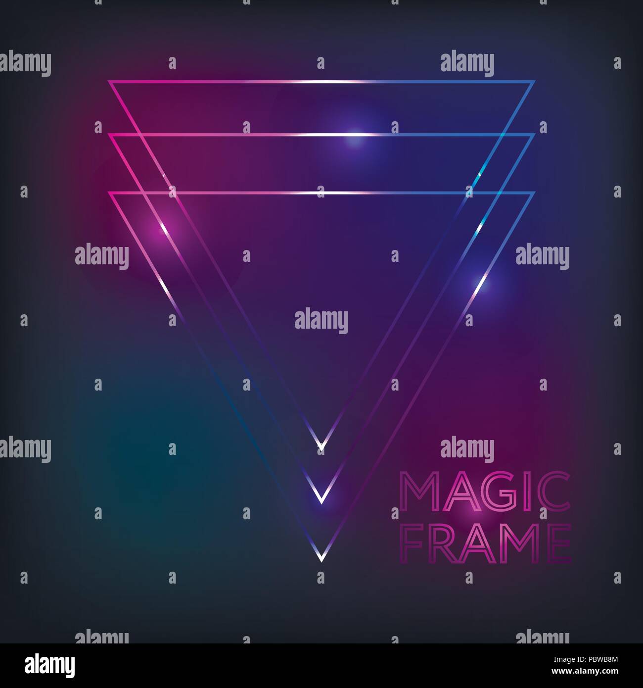 Magic Frame gradient Vector abstract lights lines text design frame ...