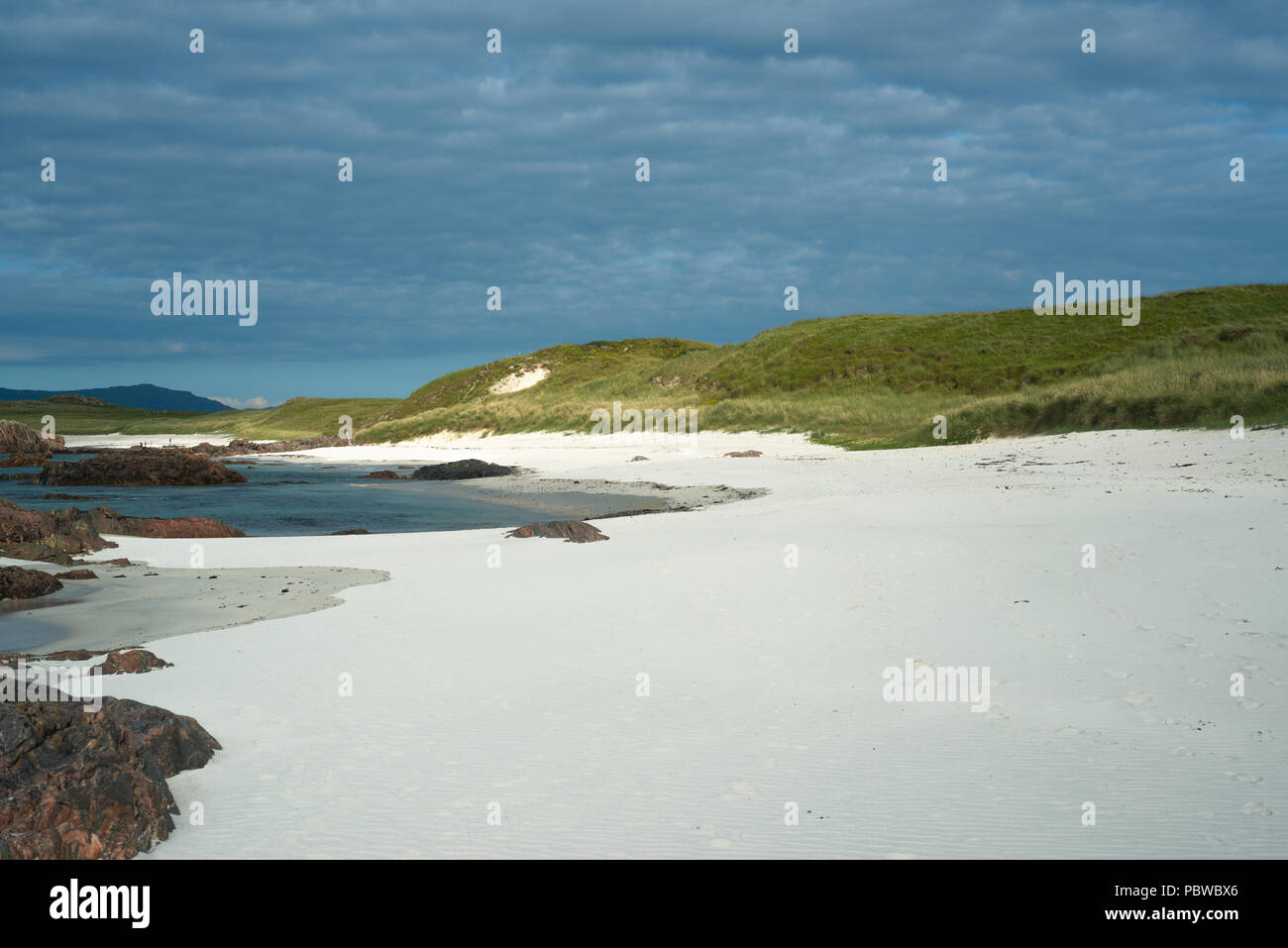 Sunny White Sand Beach and Turquoise Sea on the Isle of Iona, Scotland ...