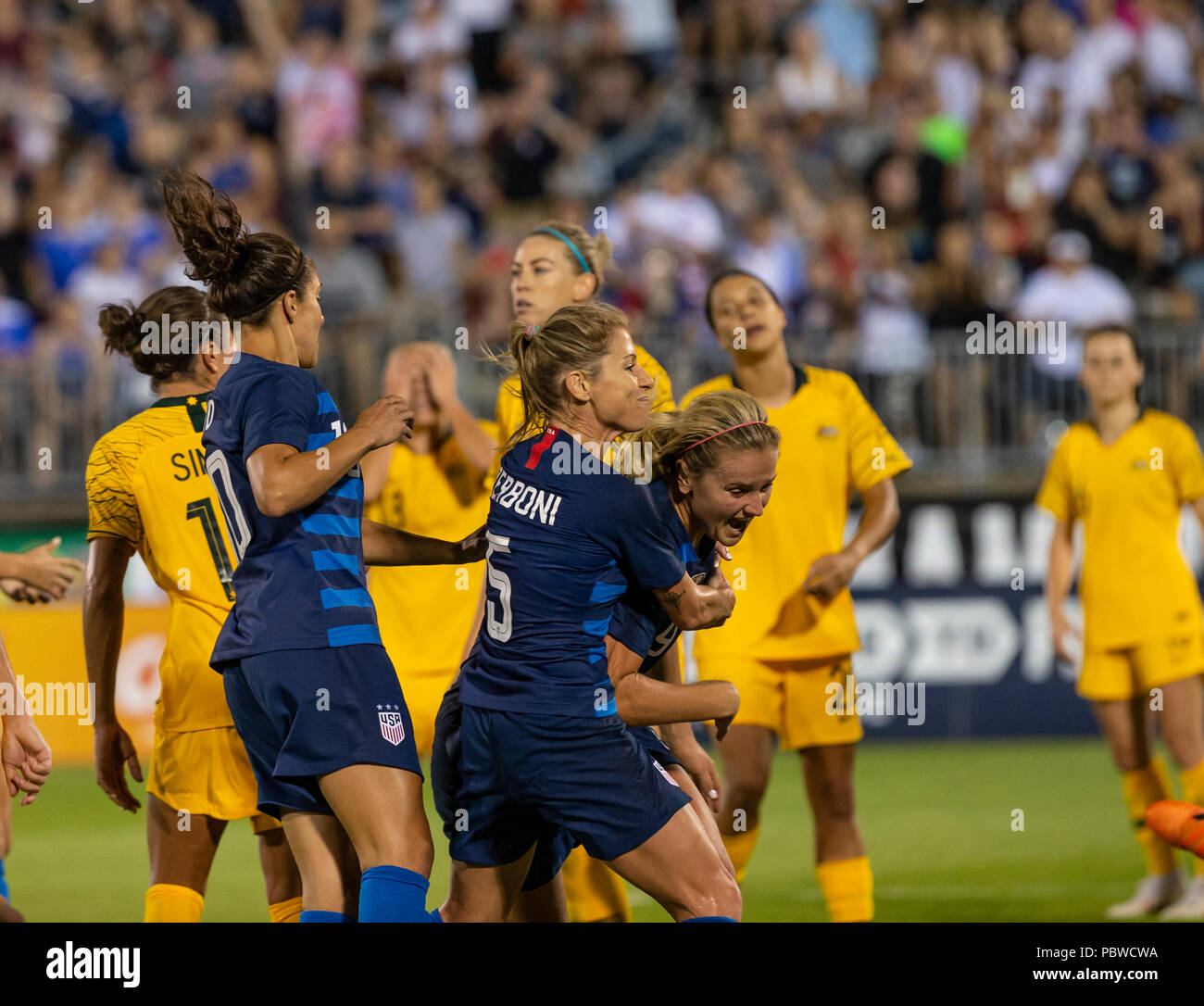 Footballer celebrates goal australia hi-res stock photography and ...