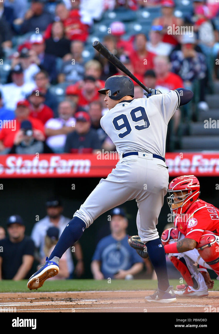 Aaron Judge of the New York Yankees at bat during the Major League ...