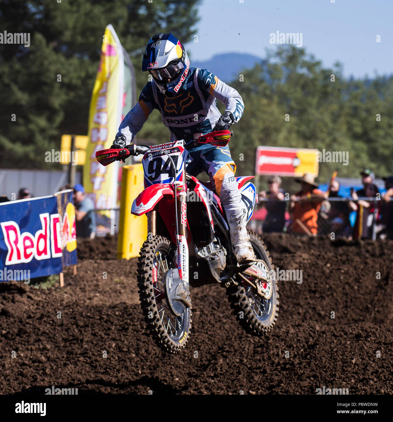 Washougal, WA USA. 28th July, 2018. # 94 Ken Roczen coming out of ...