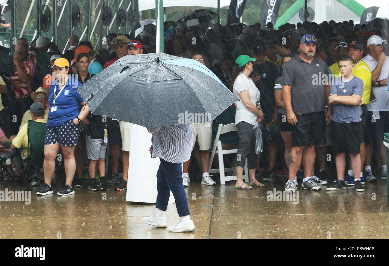 Silvis, Iowa, USA. 14th July, 2018. John Deere Classic fans and ...