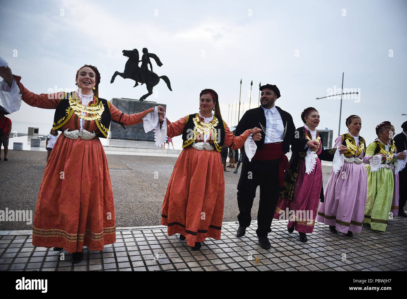 Thessaloniki, Greece. 30th July, 2018. People dressed in traditional ...