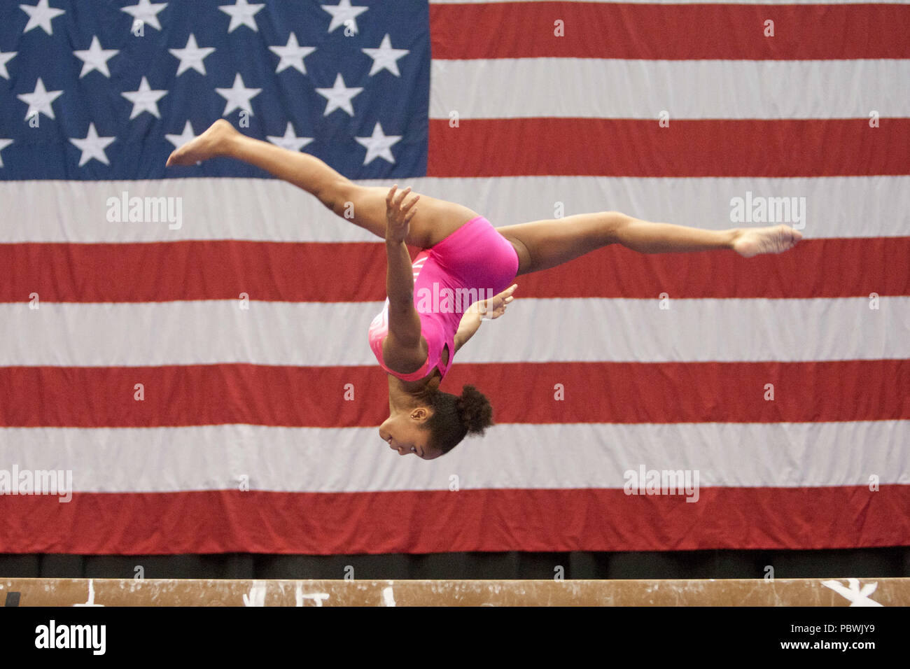 Columbus, Schottenstein Center, USA. 27th July, 2018. USA Gymnastics GK ...