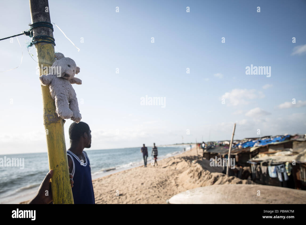 Monrovia, Liberia. 30th May, 2018. A stuffed toy tied to a pole on the ...