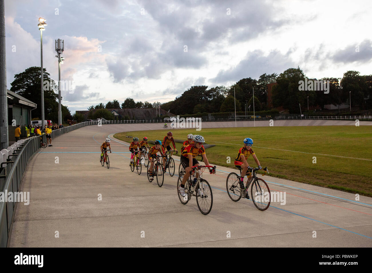 Velodrome, Carmarthen Park, Carmarthen, Wales, UK. Monday 30 July 2018 ...